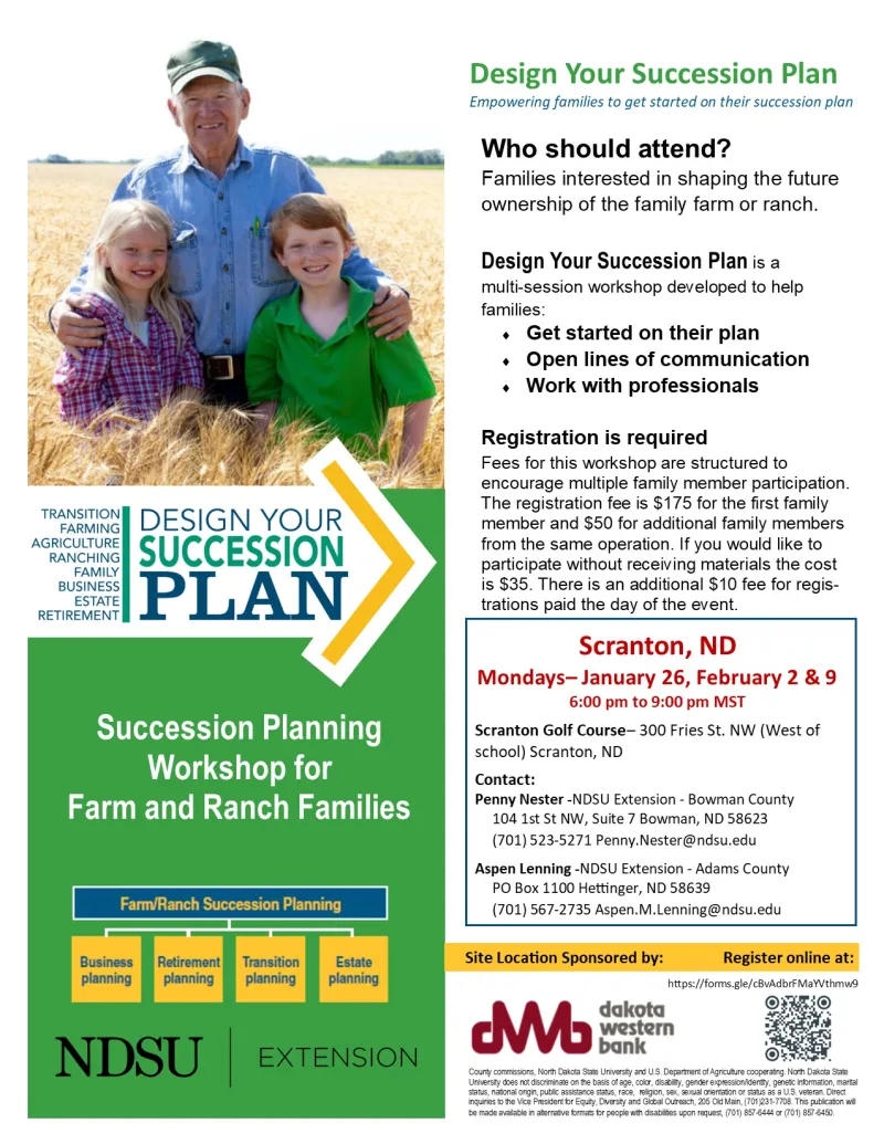 Design Your Succession Plan - Scranton | NDSU Agriculture
